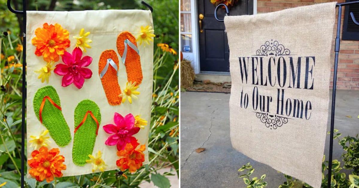 18 Adorable DIY Garden Flags for a Warm and Welcoming Home - DIY & Crafts