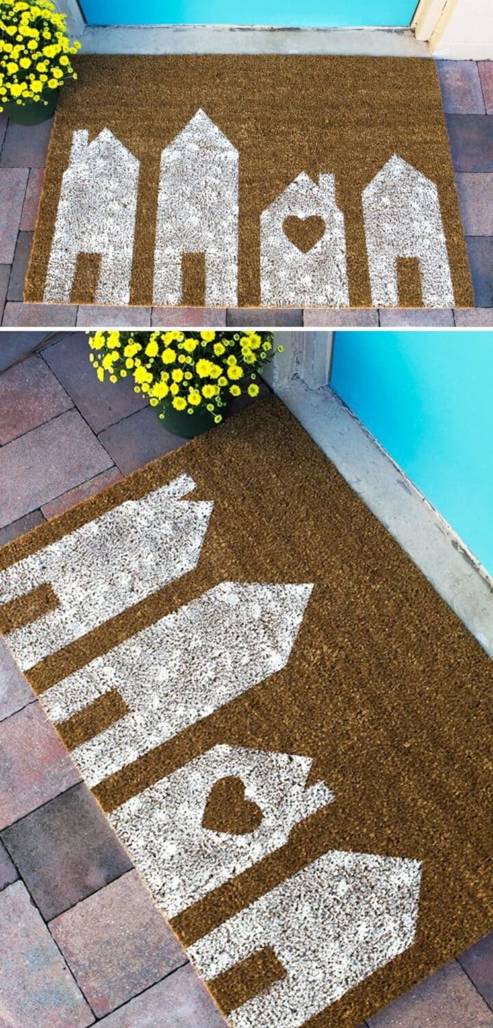 16 DIY Welcome Mats That Will Add Character To Your Front Porch - DIY ...