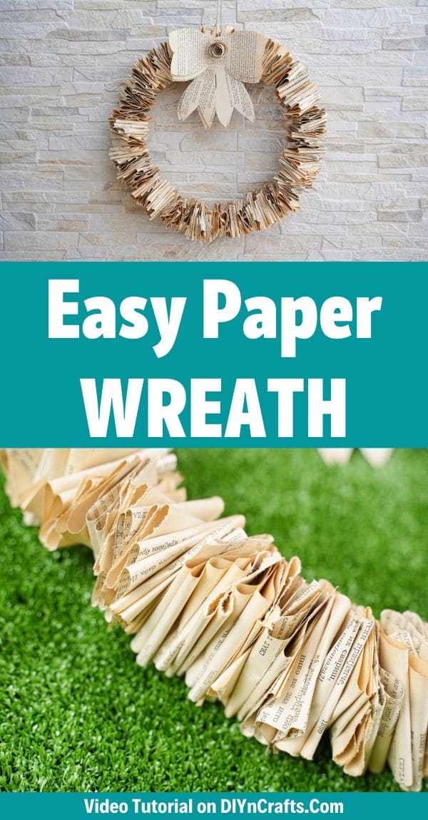 Rustic Folded Book Page Wreath with Video Tutorial - DIY & Crafts