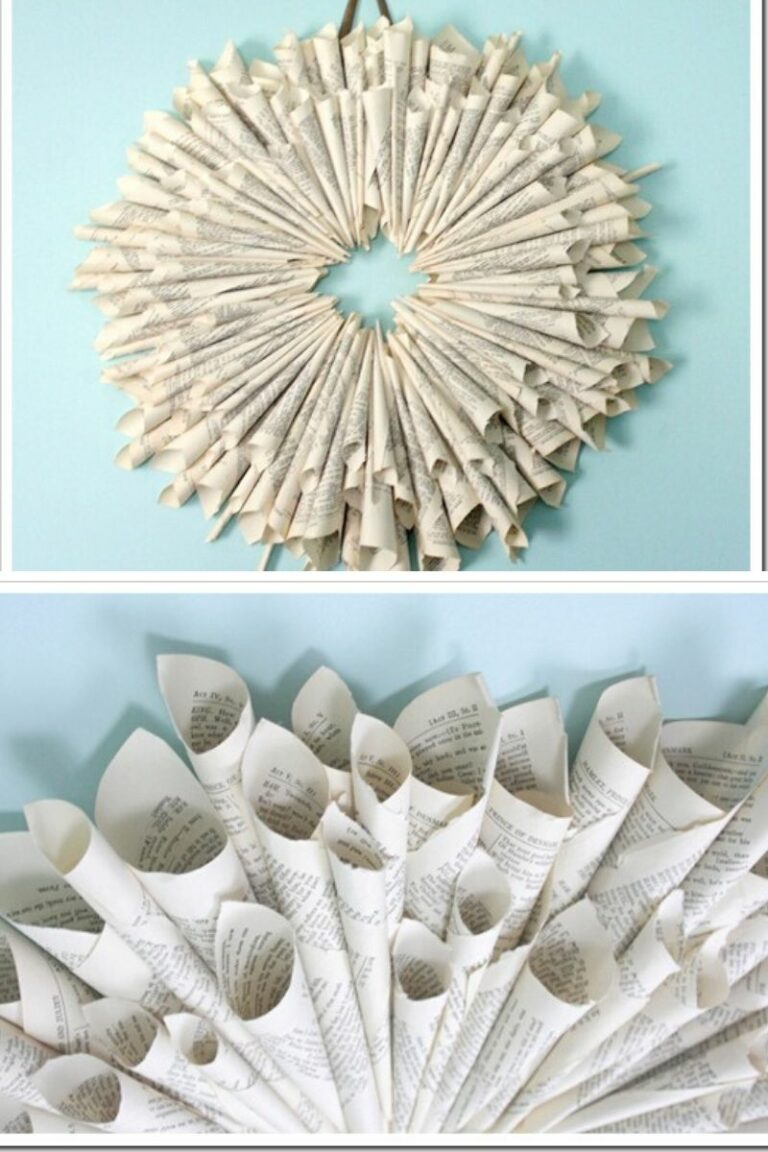 25 Rustic DIY Old Book Page Wreaths - DIY & Crafts