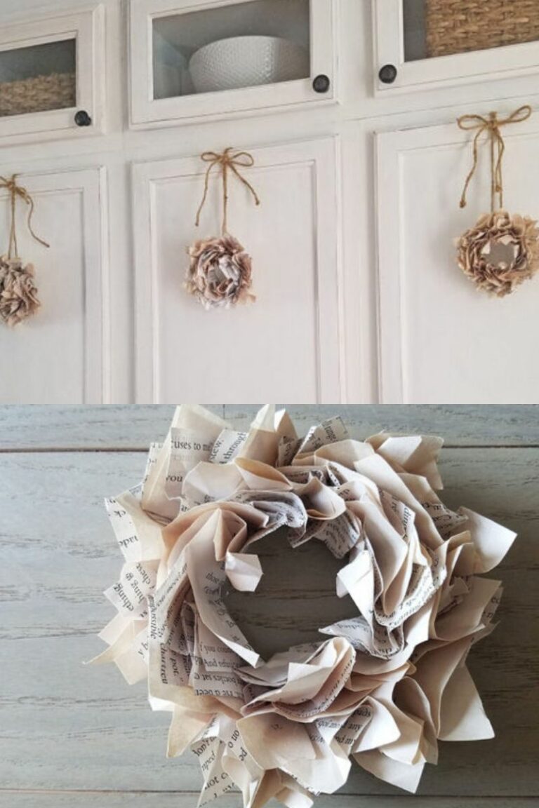 25 Rustic DIY Old Book Page Wreaths - DIY & Crafts