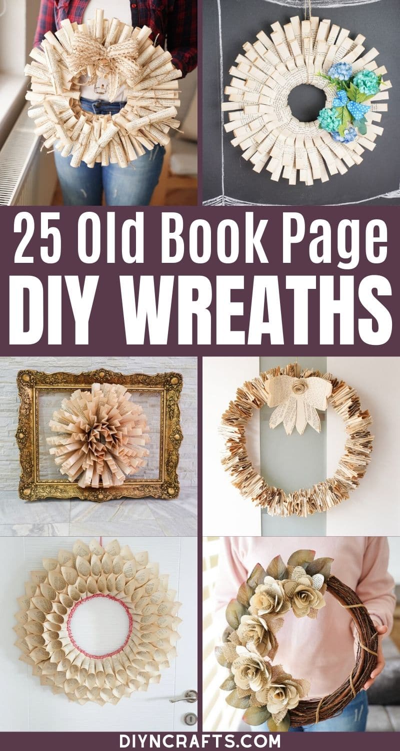 25 Rustic DIY Old Book Page Wreaths - DIY & Crafts