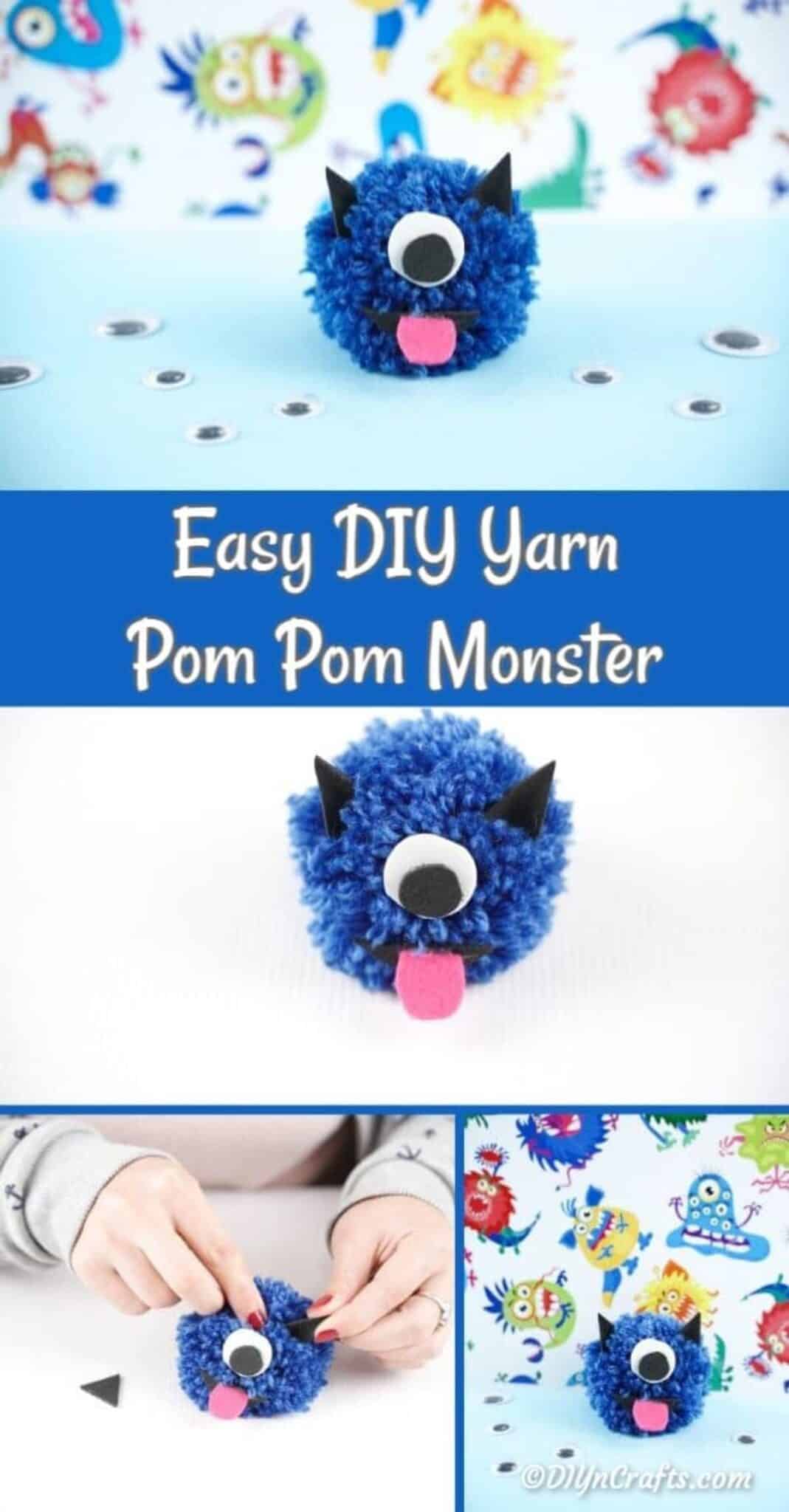 Cute DIY Yarn Pom Pom Monster (Video Tutorial) | Fun Kids' Craft