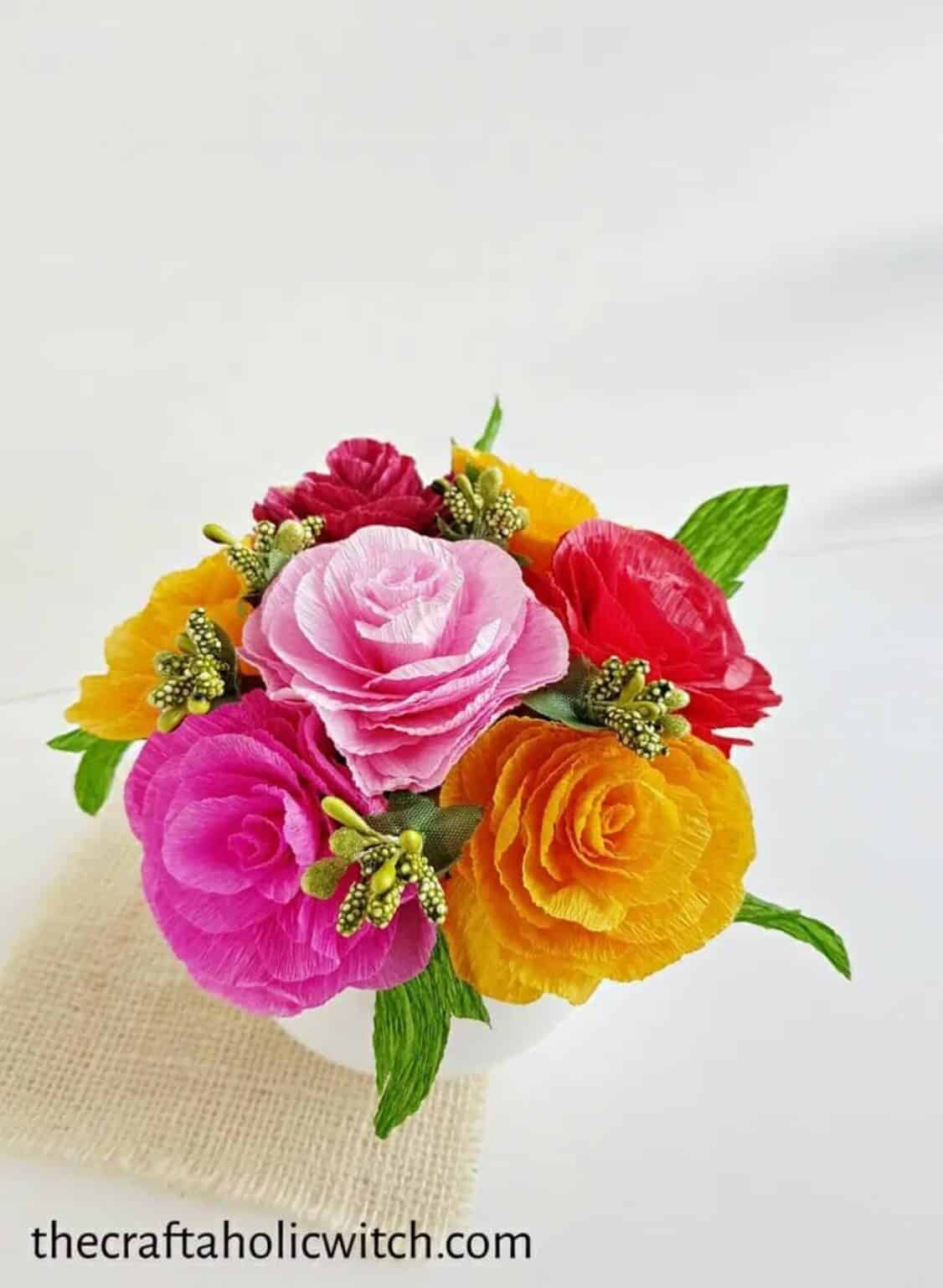 25 Crepe Paper Craft Flowers: Ideas, Patterns, and Tutorials - DIY & Crafts